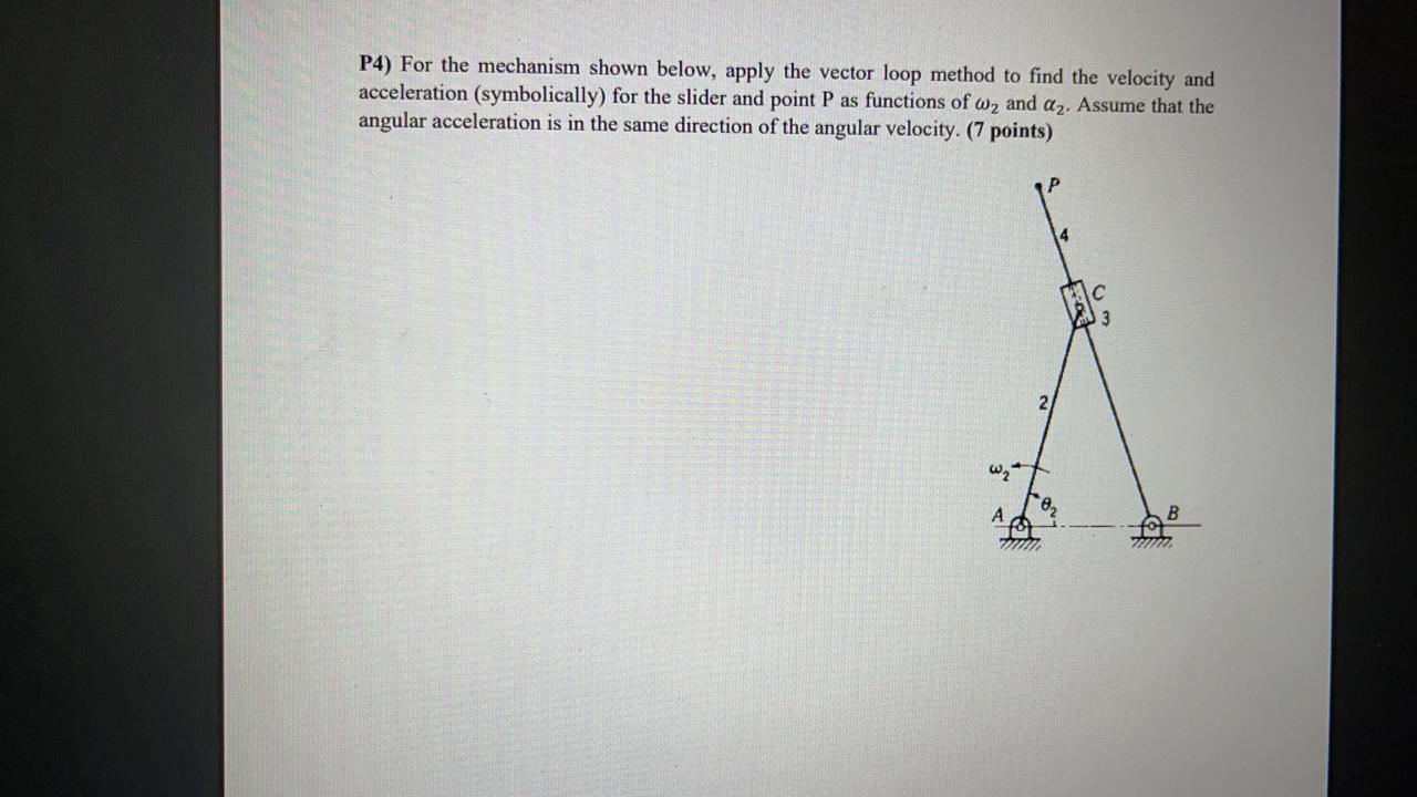 Solved P4) For the mechanism shown below, apply the vector | Chegg.com