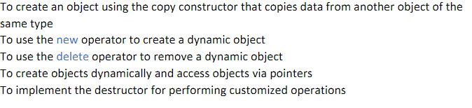 To create an object using the copy constructor that | Chegg.com