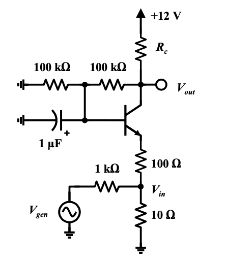 Solved +12 V Re 100 ko 100 ko 두 O v out 루 카 1 uF 100 0 1k0 w | Chegg.com