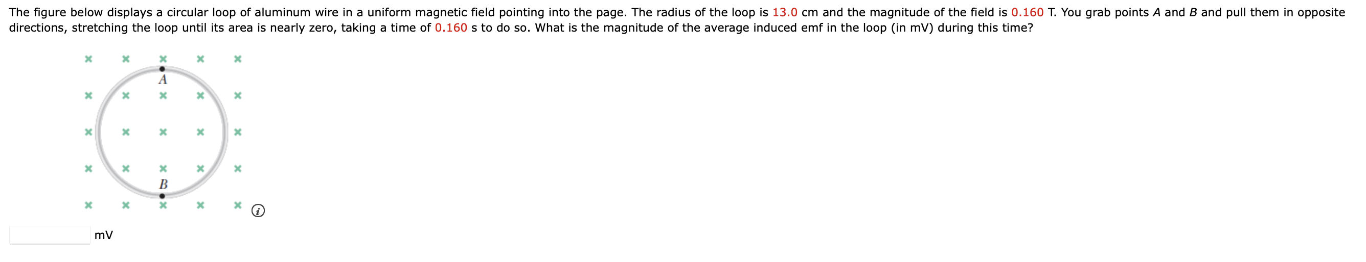 Solved The figure below displays a circular loop of aluminum | Chegg.com