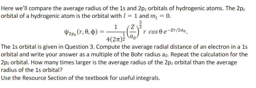 Solved Here we'll compare the average radius of the 1 s and | Chegg.com