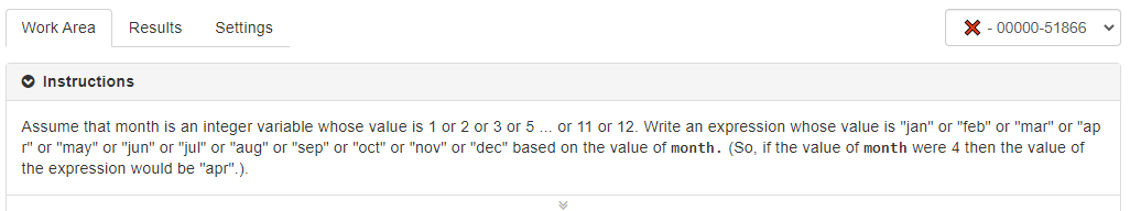 Solved Work Area Results Settings X-00000-51867 Instructions | Chegg.com