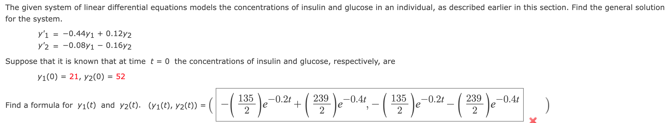Solved The given system of linear differential equations | Chegg.com
