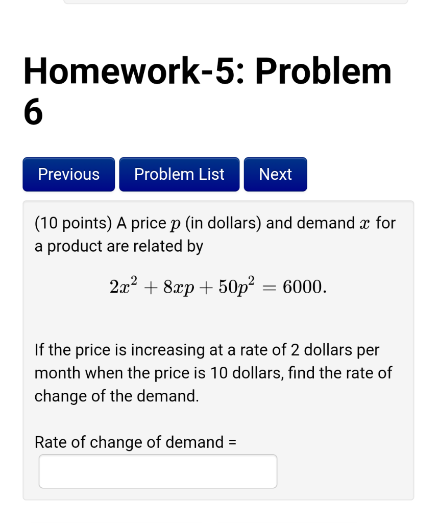Solved Homework-5: Problem (10 points) A price p (in | Chegg.com