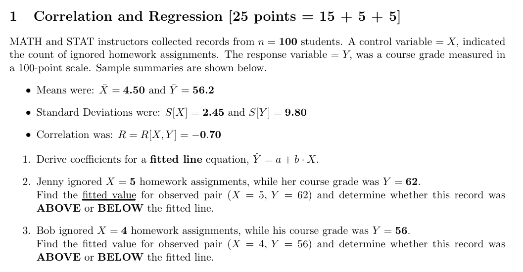 Solved 1 ﻿Correlation and Regression [ 25 ﻿points | Chegg.com