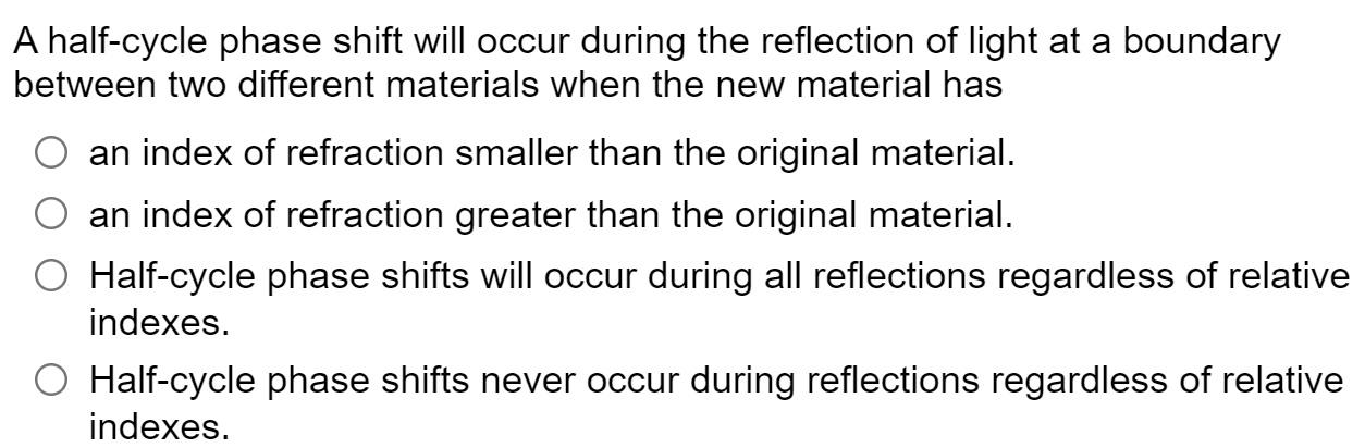 Solved A half-cycle phase shift will occur during the | Chegg.com