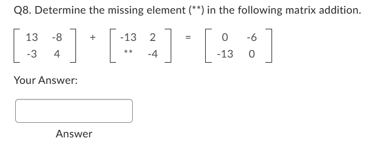 Solved Q8. ﻿Determine the missing element (****) ﻿in the | Chegg.com