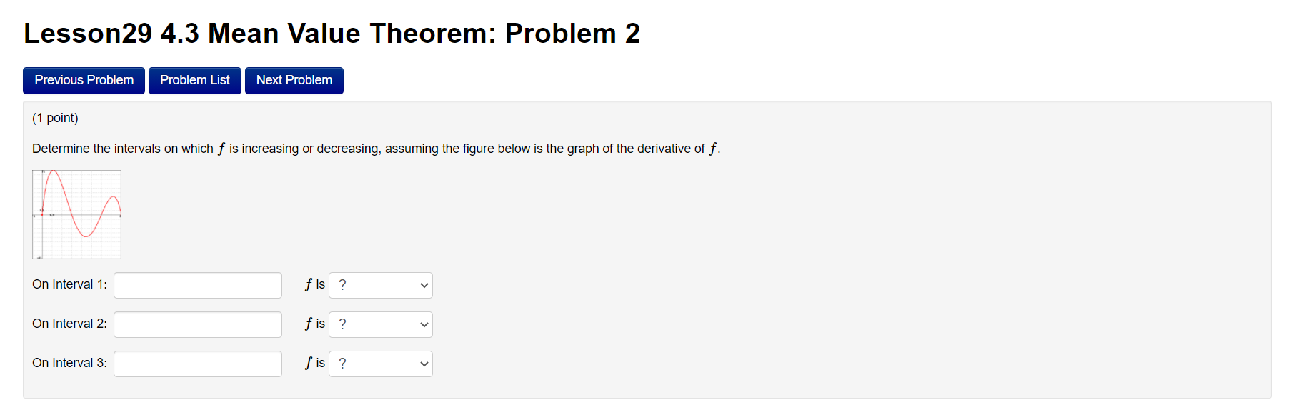Solved Lesson29 4.3 Mean Value Theorem: Problem 2 Previous | Chegg.com
