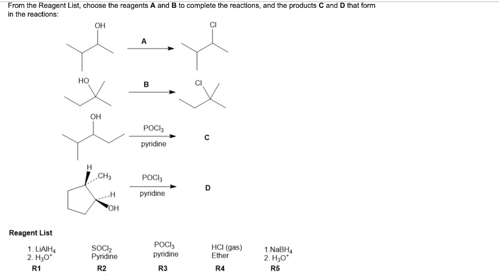 Solved From the Reagent List, choose the reagents A and B to | Chegg.com