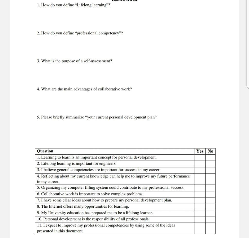 Solved Lifelong Learning Program for Engineering Students 1 | Chegg.com