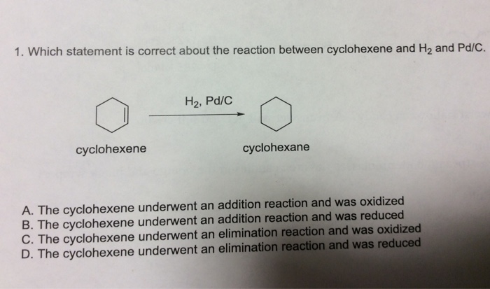 Solved 1. Which statement is correct about the reaction | Chegg.com