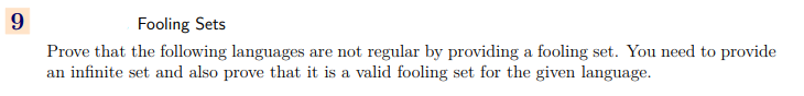 Solved 9 Fooling Sets Prove that the following languages are | Chegg.com