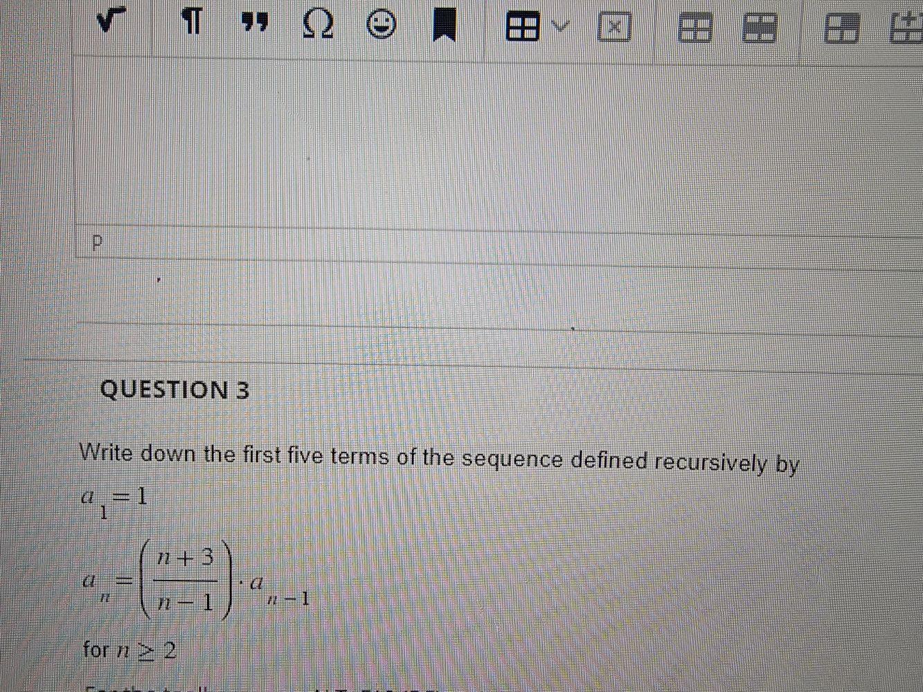 Solved Write down the first five terms of the sequence | Chegg.com