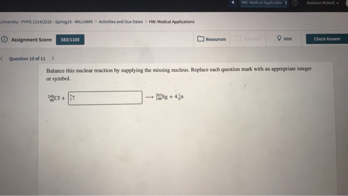 Solved Hi: Medical Applicatio ; Madison McNeill University | Chegg.com