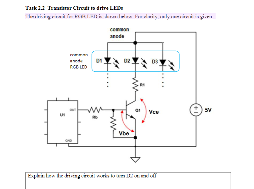Solved The driving circuit for RGB LED is shown below. For | Chegg.com