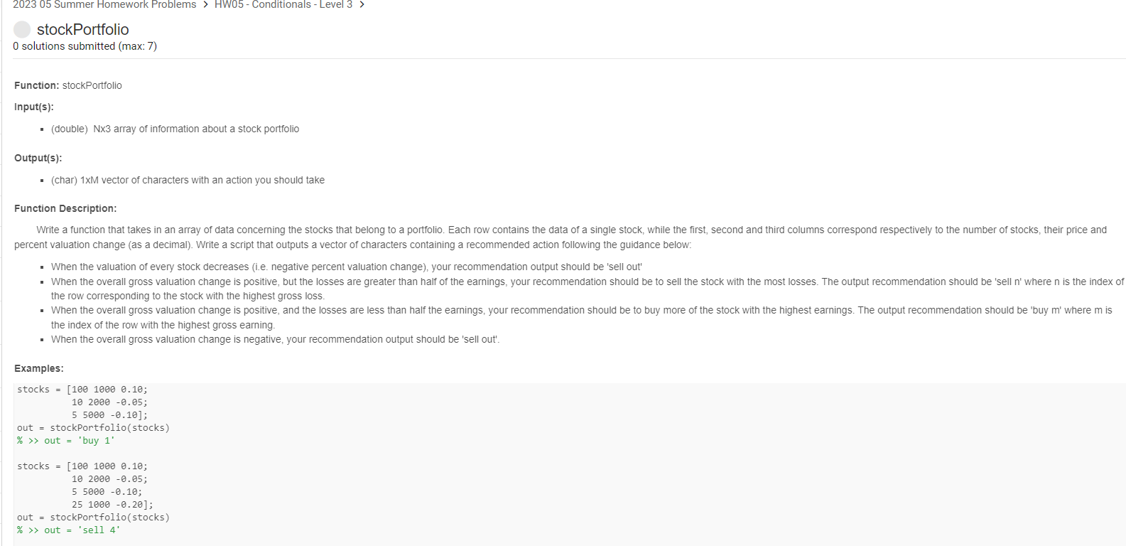Solved Output(s): - (char) 1XM vector of characters with an | Chegg.com
