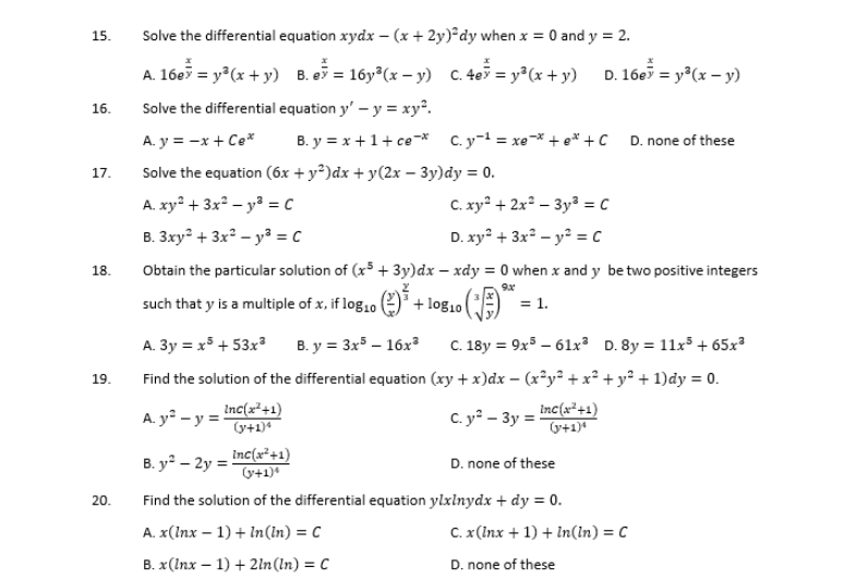 Solved 1. 2. . 3. A general solution to a fourth-order | Chegg.com