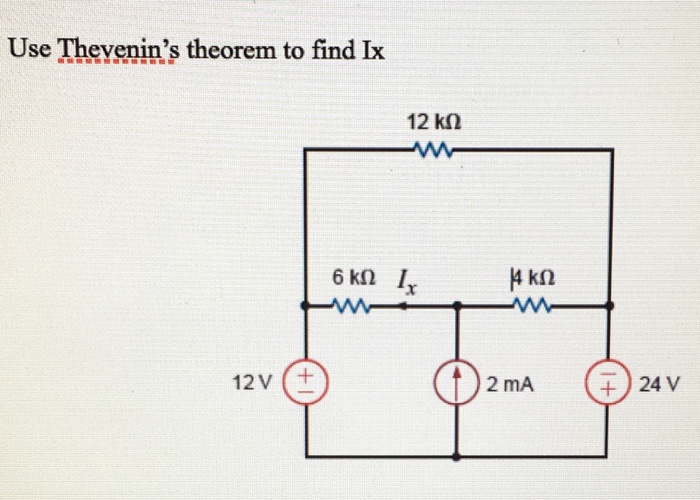 Solved Use Thevenin's theorem to find Ix 12 kΩ tx 12 V + 2 | Chegg.com