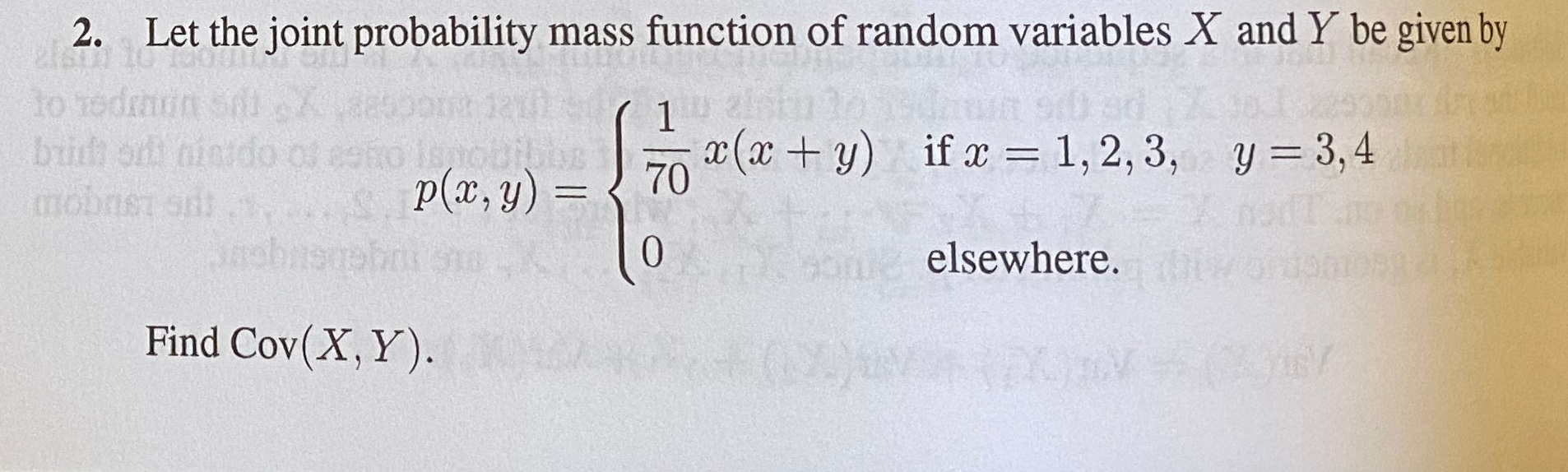 Solved 2. Let the joint probability mass function of random | Chegg.com
