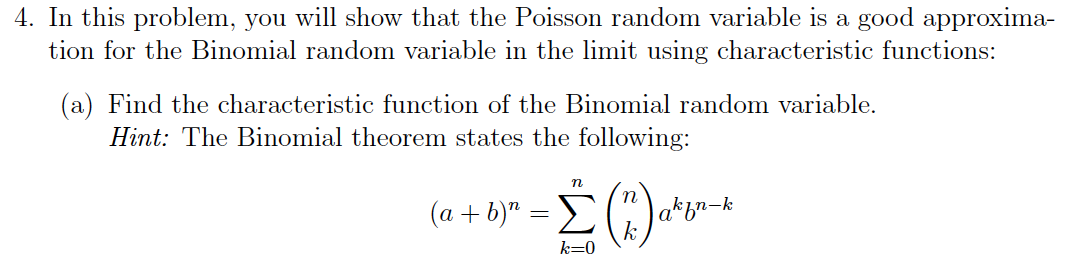 Solved 4. In this problem, you will show that the Poisson | Chegg.com