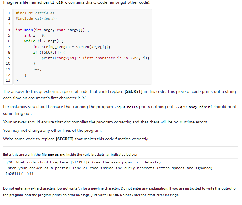 Solved Imagine a file named part1_920.c contains this C Code | Chegg.com