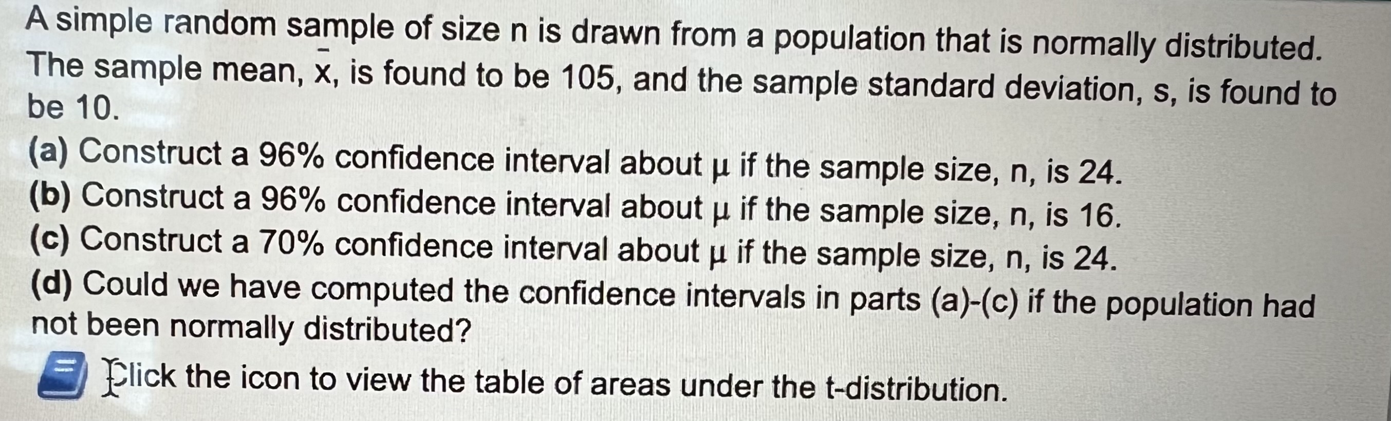 A simple random sample of size n is drawn from a | Chegg.com