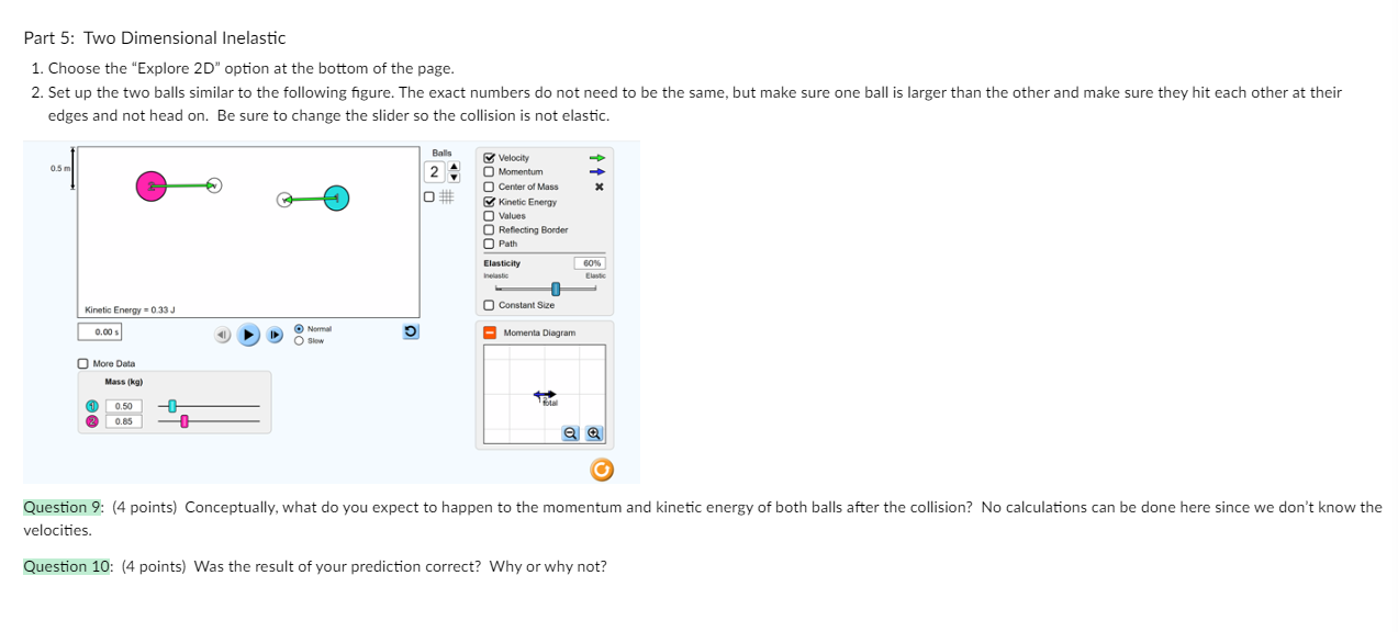 Solved Part 5 Two Dimensional Inelastic 2 Set Up The Two