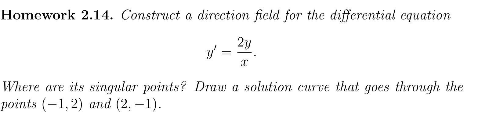 Solved Construct a direction field for the differential | Chegg.com