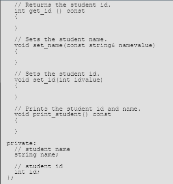 Solved Define the class Student in the file student.cpp. You | Chegg.com