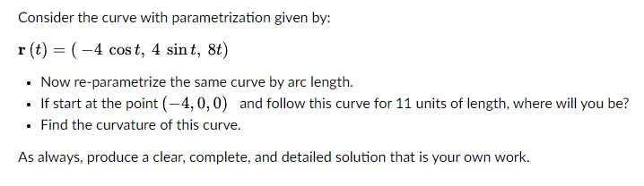 Solved Consider the curve you encountered in problem \#1. | Chegg.com