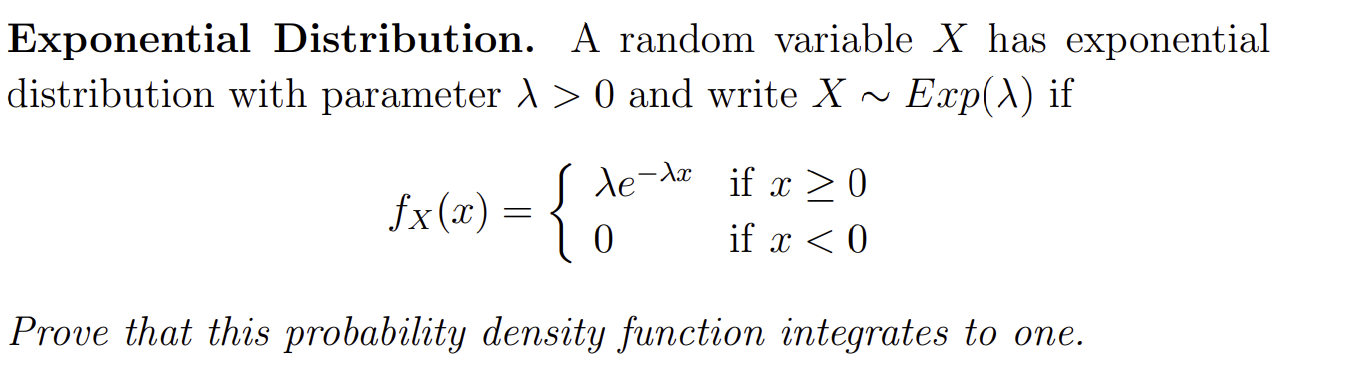 Exponential Distribution. A random variable x ﻿has | Chegg.com
