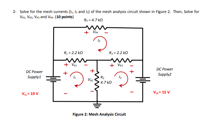 Solved Solve For The Mesh Currents I1 I2 And I3 Of The