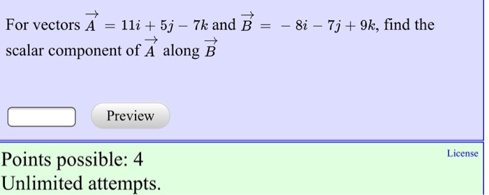 Solved For vectors vector A = 11i + 5j - 7k and vector B = | Chegg.com