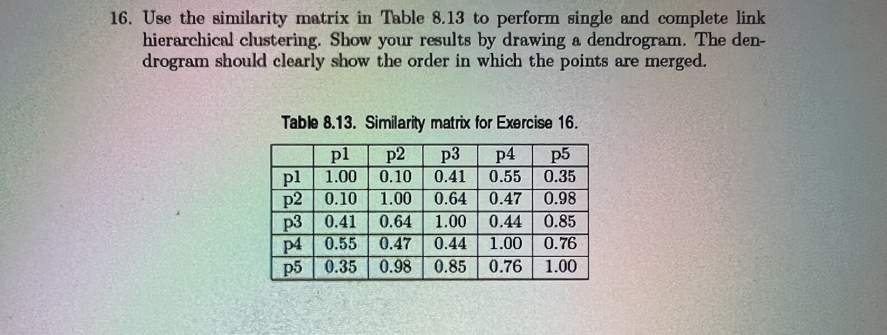 Solved Use the sinnilarity matrix in Table 8.13 to perform | Chegg.com Solved Use the sinnilarity matrix in Table 8.13 to perform | Chegg.com