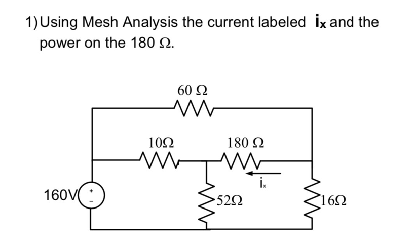 Solved Using Mesh Analysis the current labeled ix ﻿and | Chegg.com