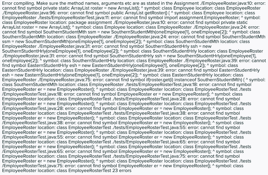 Solved EmployeeRoster: package assignment; import | Chegg.com