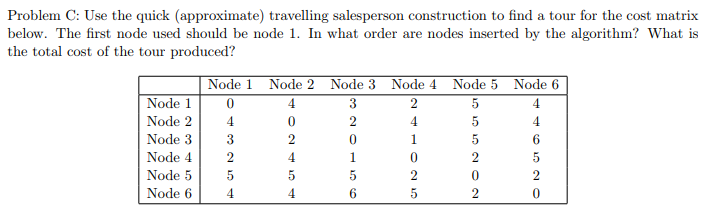 Solved Problem C: Use the quick (approximate) travelling | Chegg.com