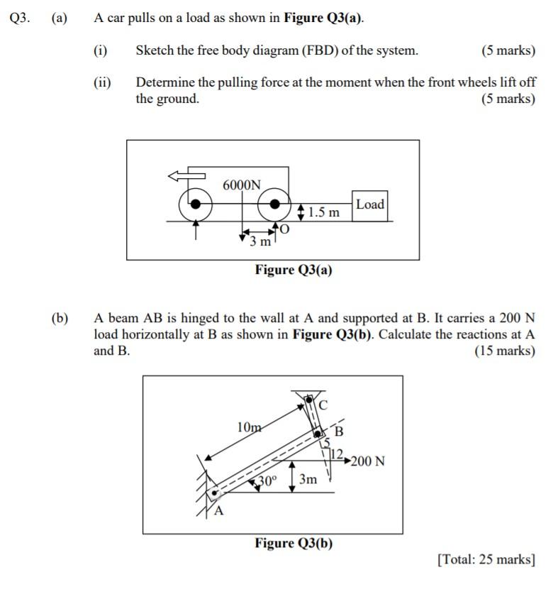 Solved Q3. (a) A car pulls on a load as shown in Figure | Chegg.com