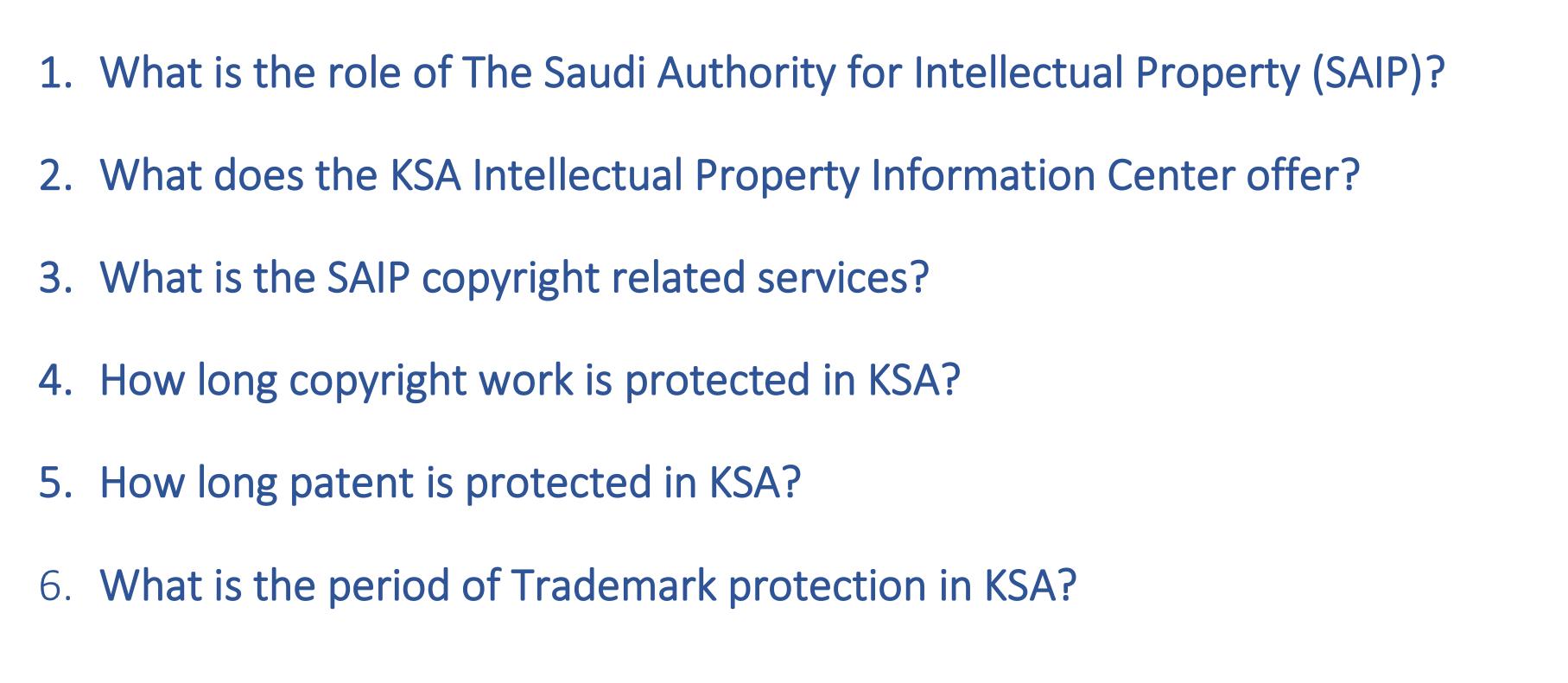 1. What is the role of The Saudi Authority for | Chegg.com