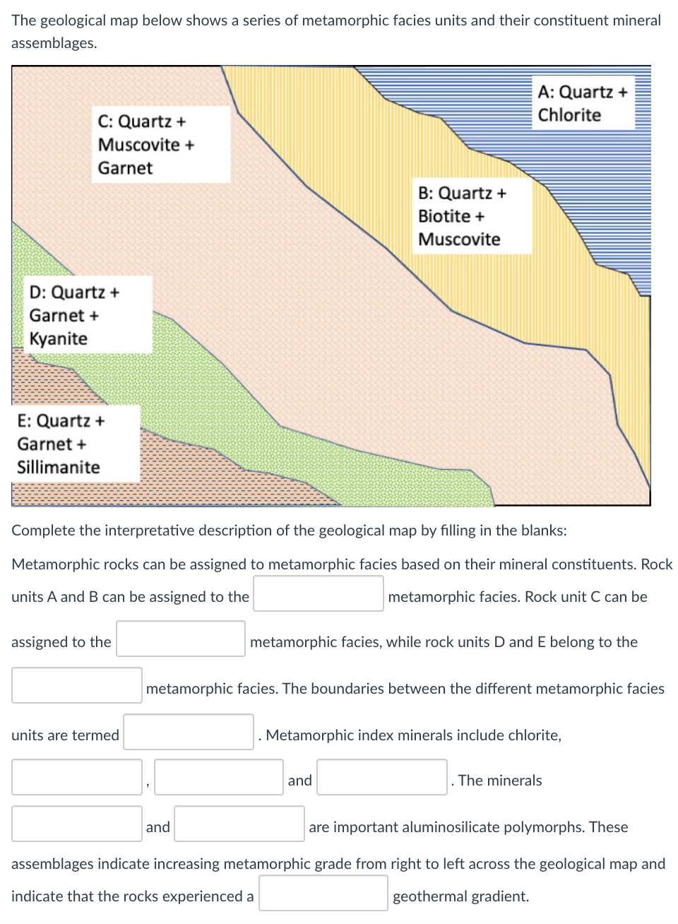 Solved The geological map below shows a series of | Chegg.com