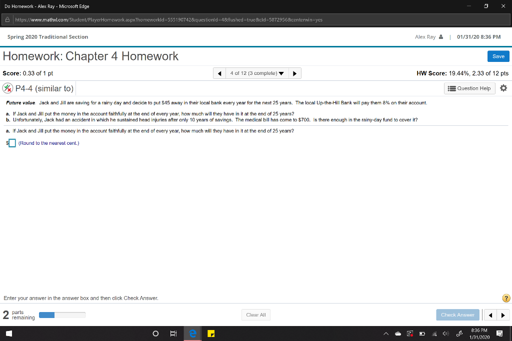 Solved Do Homework - Alex Ray - Microsoft Edge A | Chegg.com