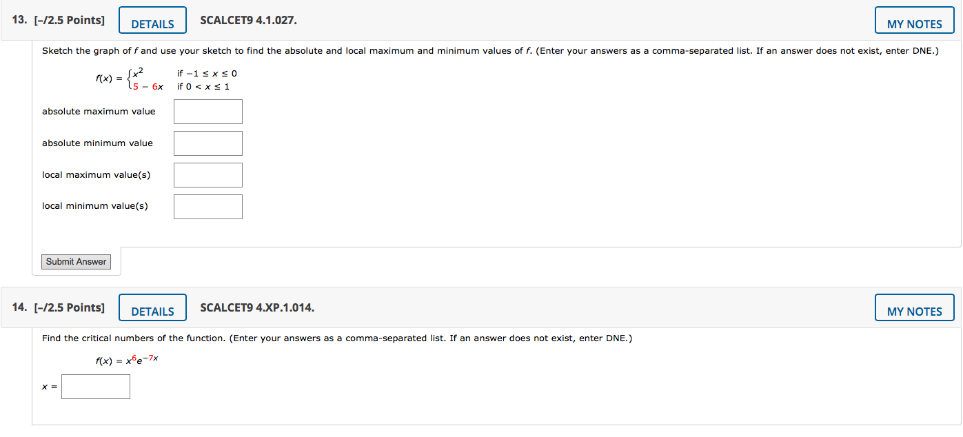 Solved 3. [-/2.5 Points] SCALCET9 4.1.027. Sketch the graph | Chegg.com