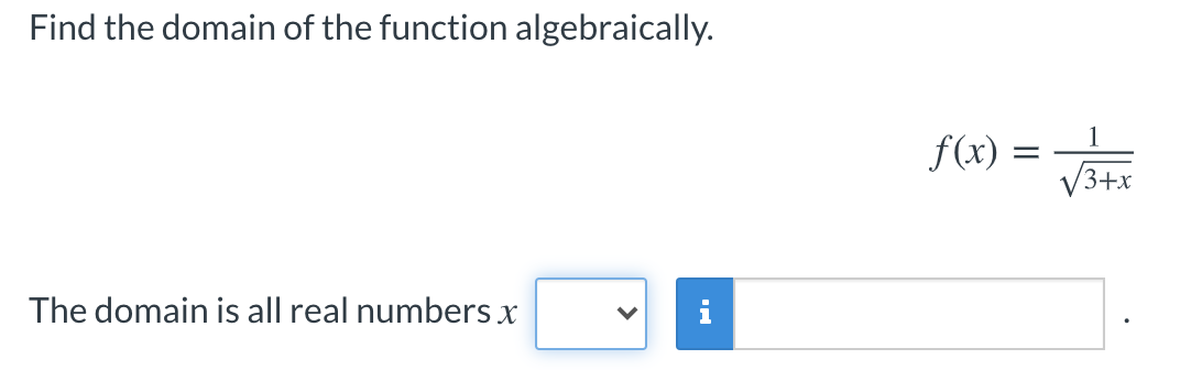Solved Find the domain of the function algebraically. f(x) = | Chegg.com