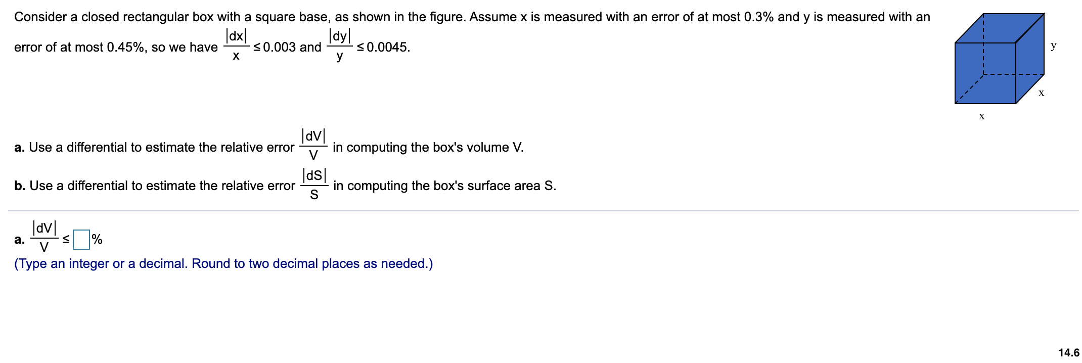 Consider a closed rectangular box with a square base, | Chegg.com