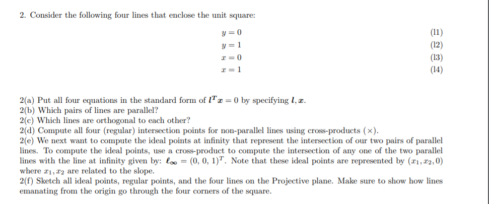 Solved 2. Consider the following four lines that enclose the | Chegg.com