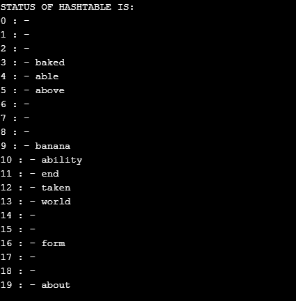 Solved In c++, implement a linear probing hashing table with | Chegg.com