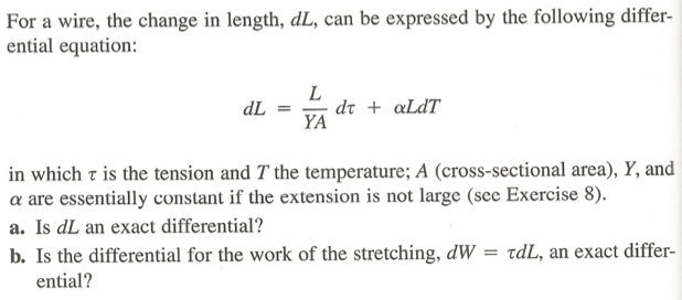Solved For a wire, the change in length, dl, can be | Chegg.com