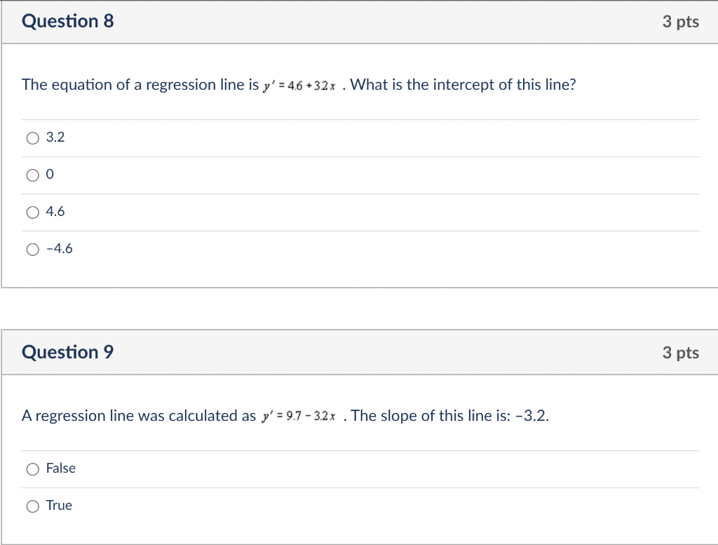 solved-question-8-3-pts-the-equation-of-a-regression-line-is-chegg