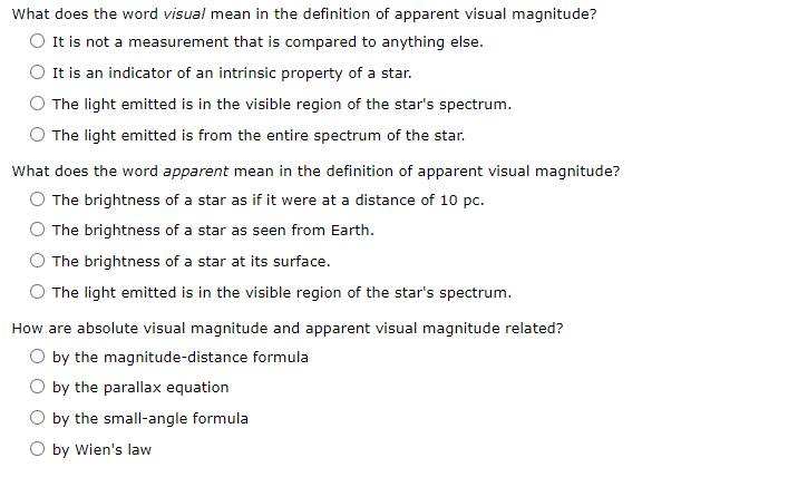 Solved What does the word visua/ mean in the definition of | Chegg.com