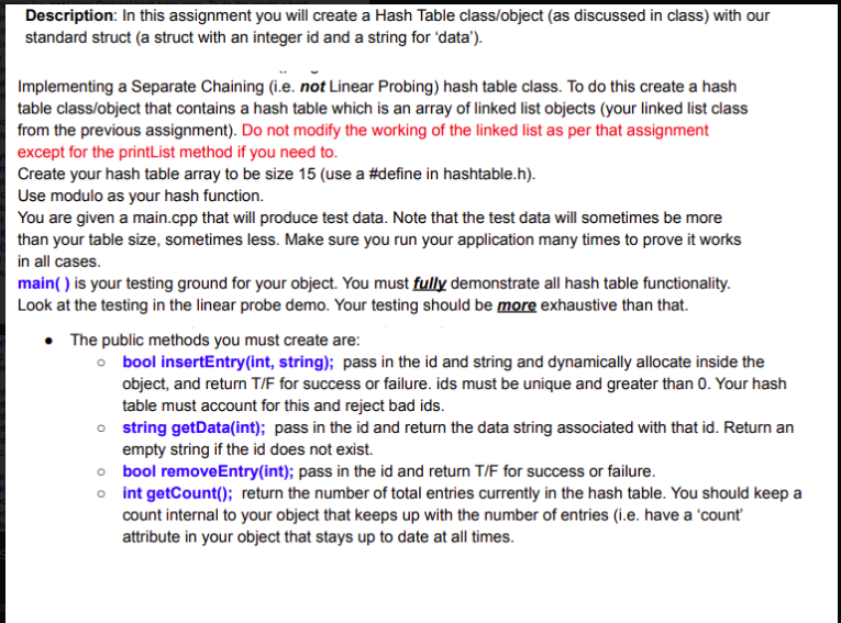 Description: In this assignment you will create a | Chegg.com